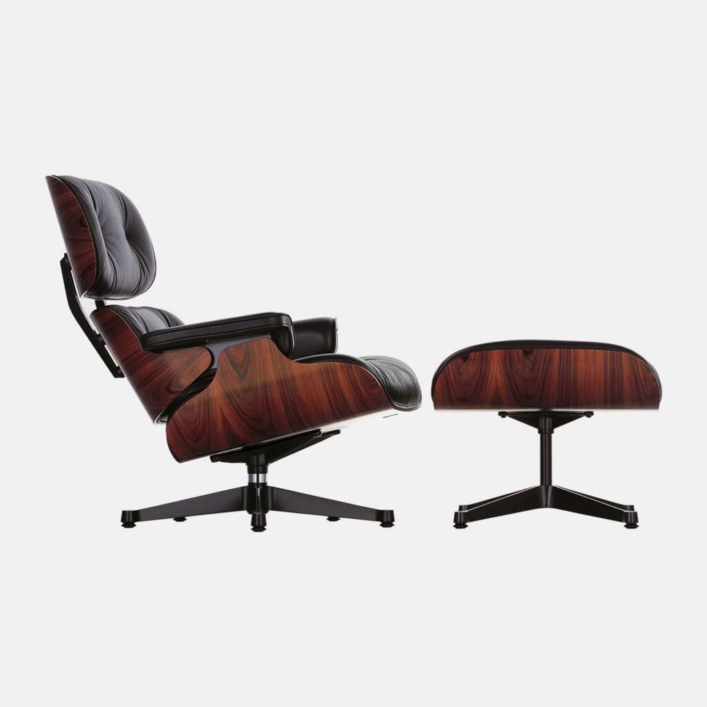Vitra Eames Lounge Chair & Ottoman Santos Palisander / Leder Premium F ...