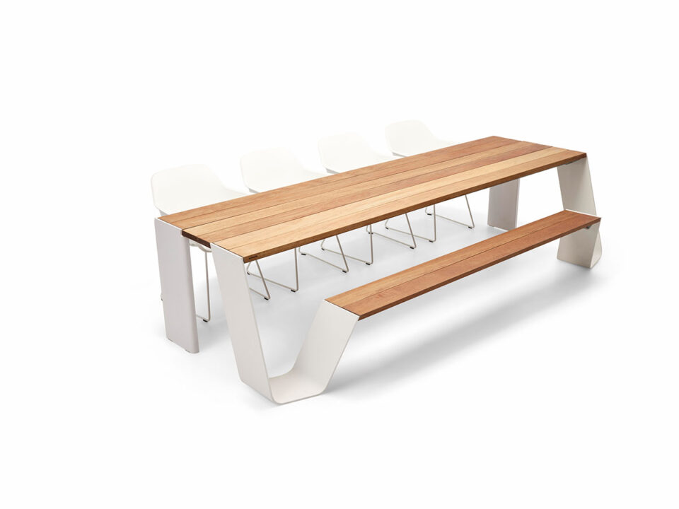 Extremis Hopper Combo Iroko/Onderstel Off White - Design Oostende